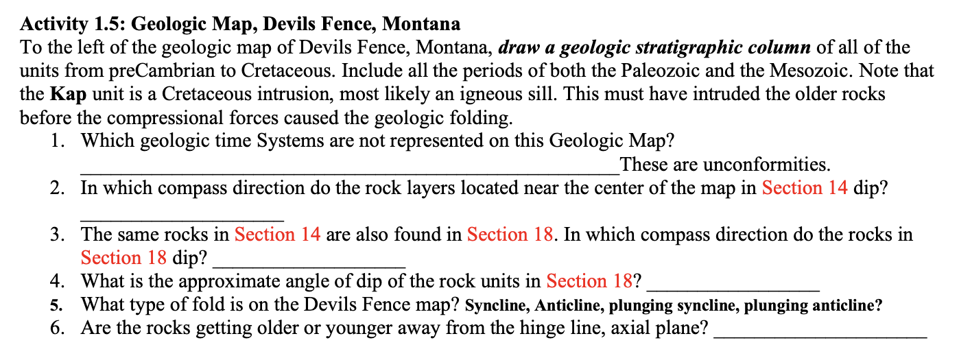 Solved STRUCTURE PROBLEM #1 This is a MAP view: Fm Formation | Chegg.com