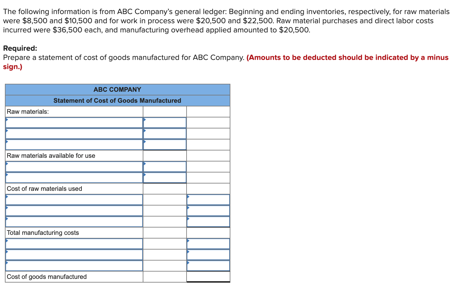 Solved The following information is from ABC Company's | Chegg.com