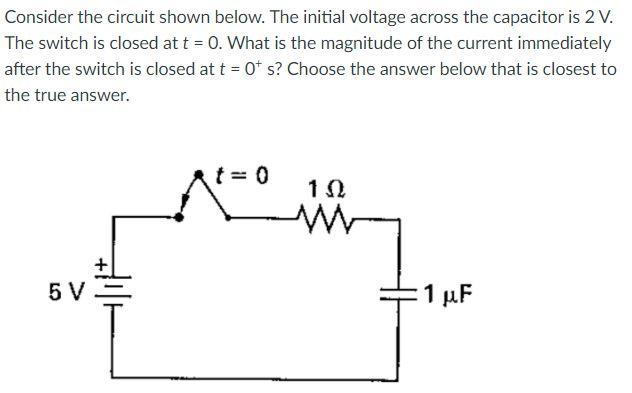 Solved Consider the circuit shown below. The initial voltage | Chegg.com