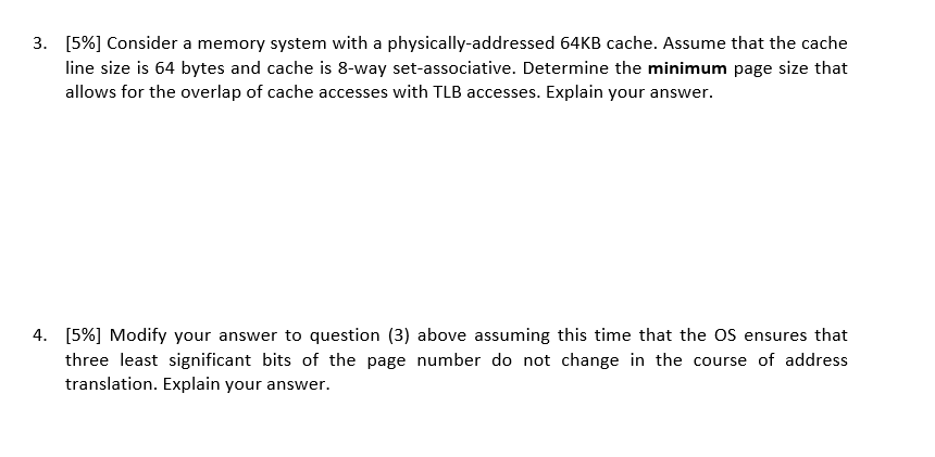Solved 3. [5%] Consider a memory system with a | Chegg.com