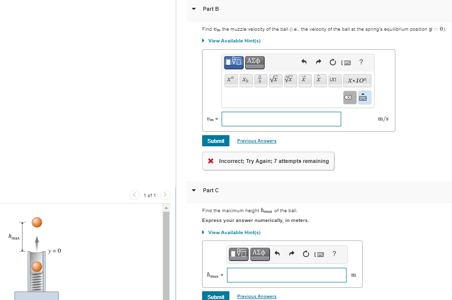 Solved A spring-loaded toy gun is used to shoot a ball of | Chegg.com
