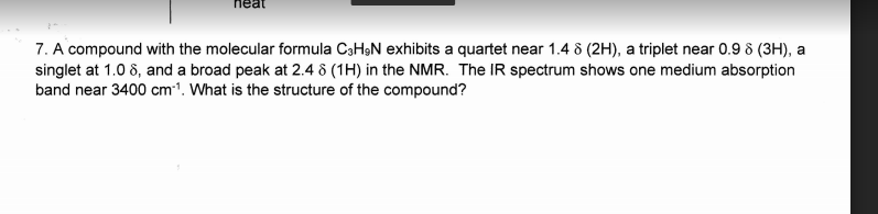 Solved neat 7. A compound with the molecular formula CHỌN | Chegg.com