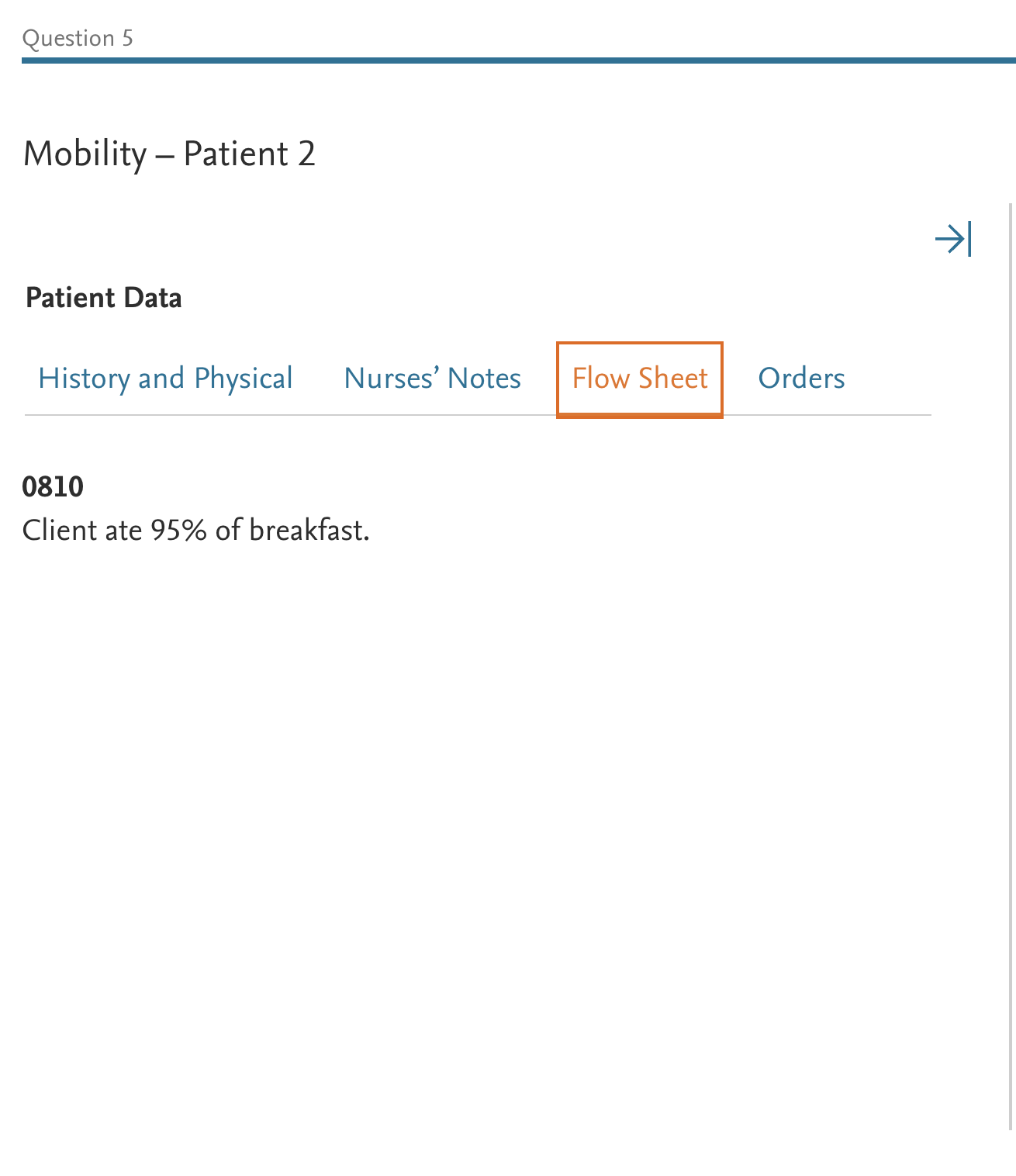 Solved Mobility - Patient 2 Patient Data History and | Chegg.com