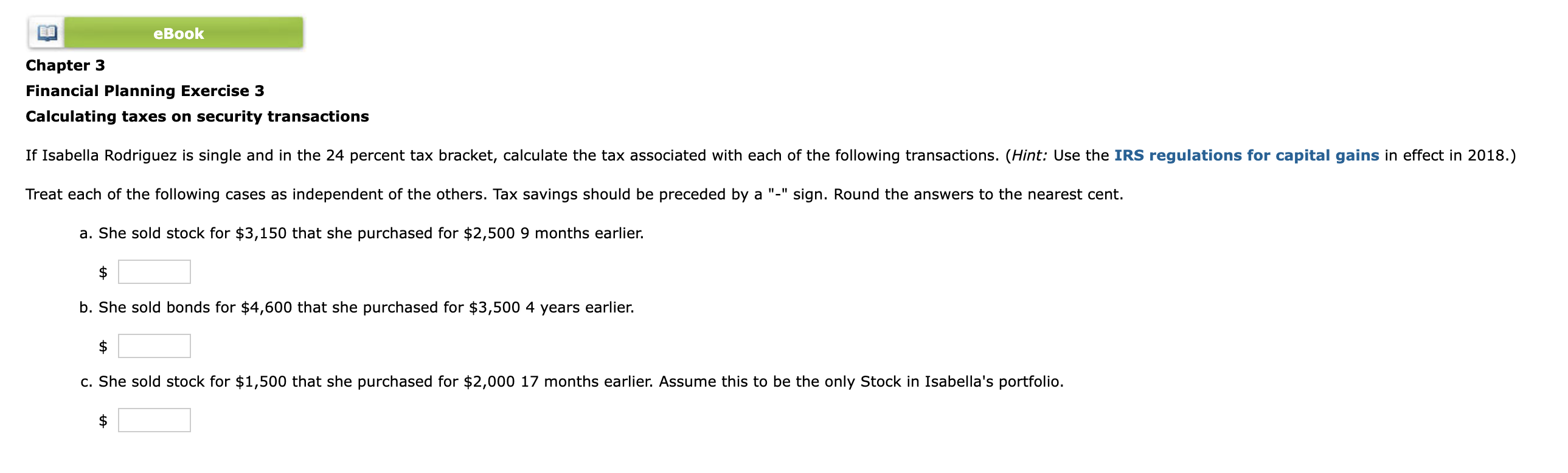 Solved Chapter 3 Financial Planning Exercise 3 Calculating | Chegg.com