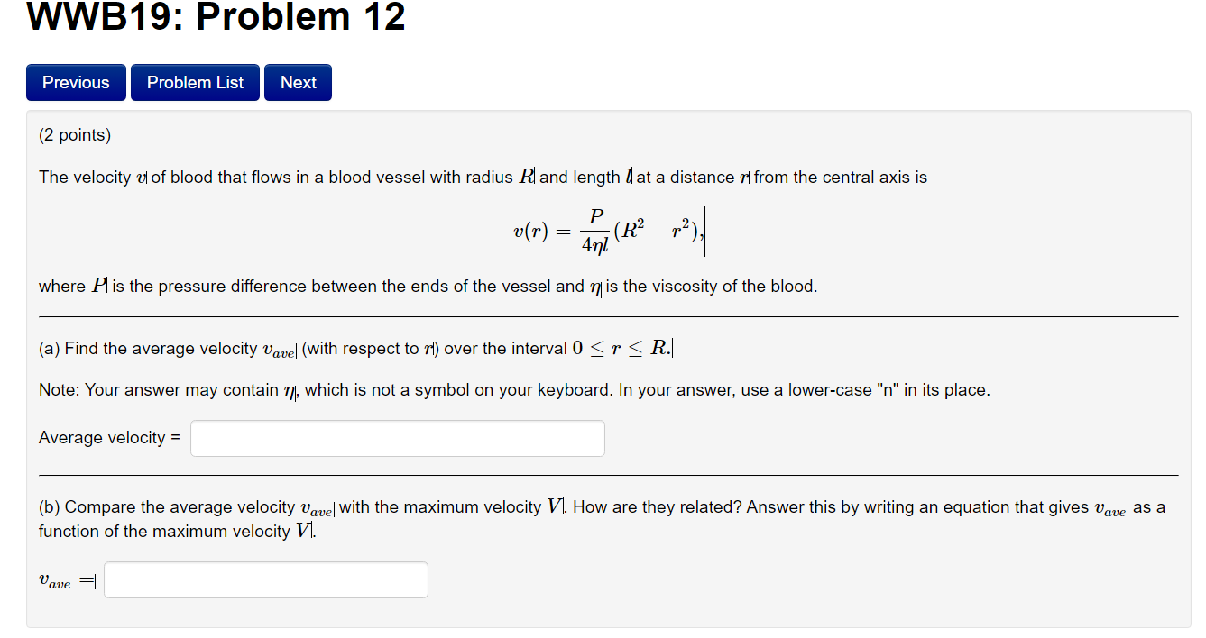 Solved WWB19: Problem 12 Previous Problem List Next (2 | Chegg.com