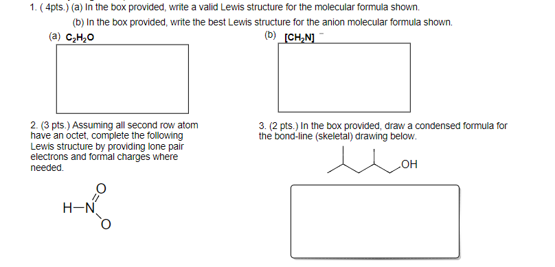 Solved 1. ( 4pts.) (a) In the box provided, write a valid | Chegg.com