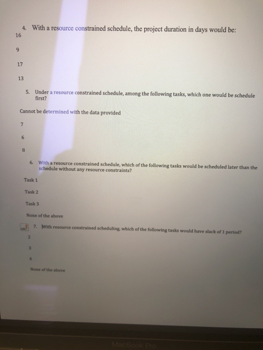 Solved Heading Tale Task ID Predecessor Duration Resources | Chegg.com