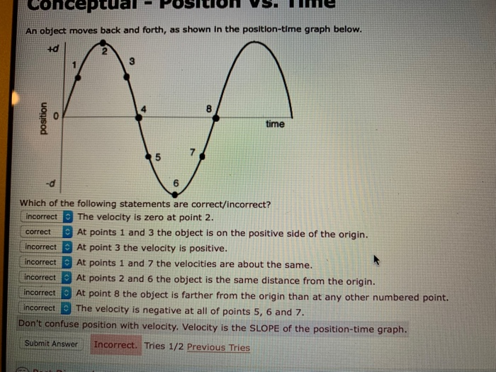 Solved Conce An object moves back and forth, as shown In the | Chegg.com