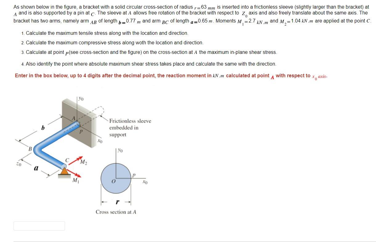 Solved As shown below in the figure, a bracket with a solid | Chegg.com