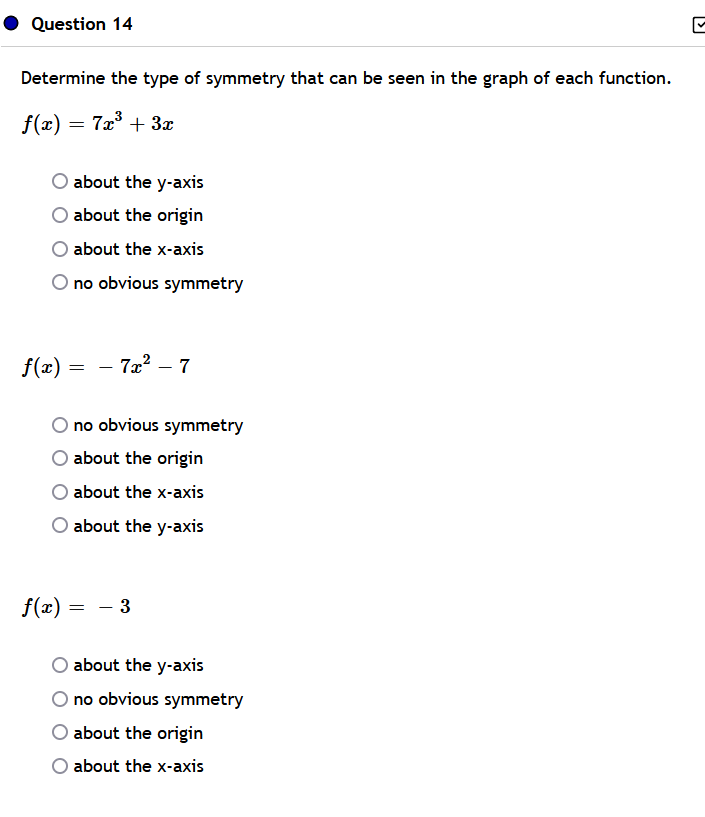 Solved Question 14 Determine the type of symmetry that can | Chegg.com