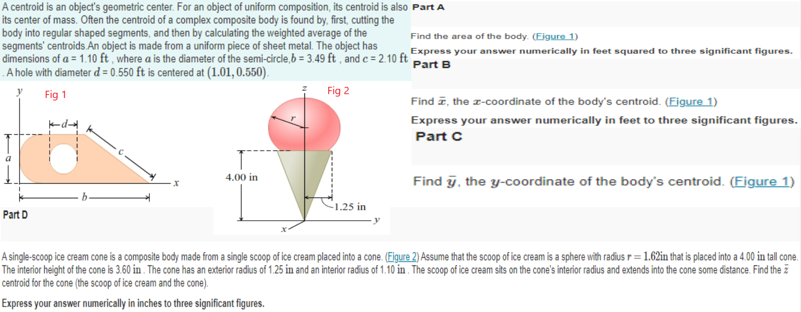 Solved A centroid is an object's geometric center. For an | Chegg.com