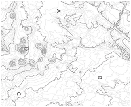 Solved In this topographic map, the place with the greatest | Chegg.com