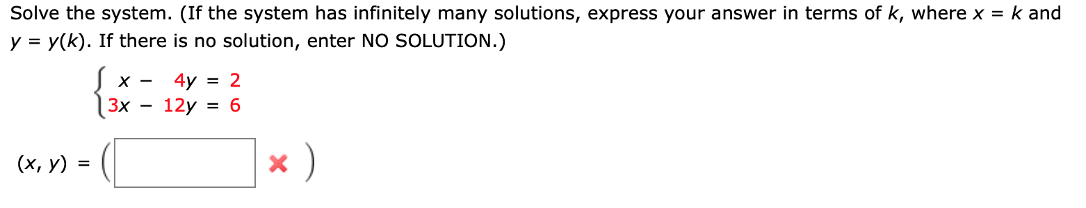 Solved Solve the system. (If the system has infinitely many | Chegg.com