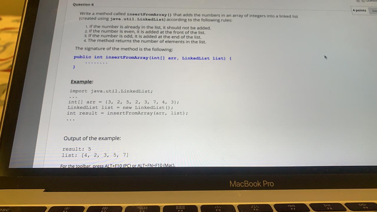 Solved Question 6 4 points Son Write a method called | Chegg.com