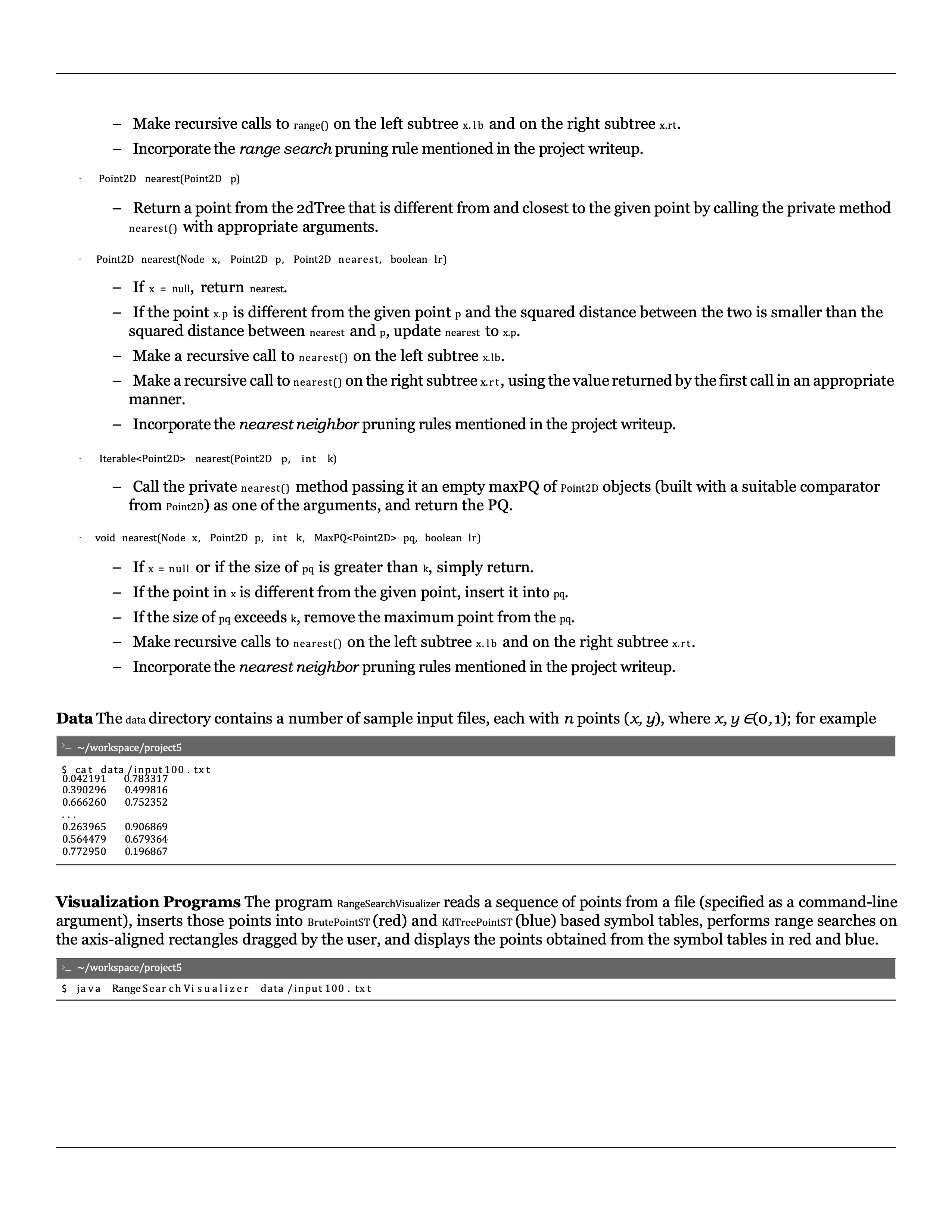 Solved Problem 2. (2dTree Implementation) Develop a data | Chegg.com
