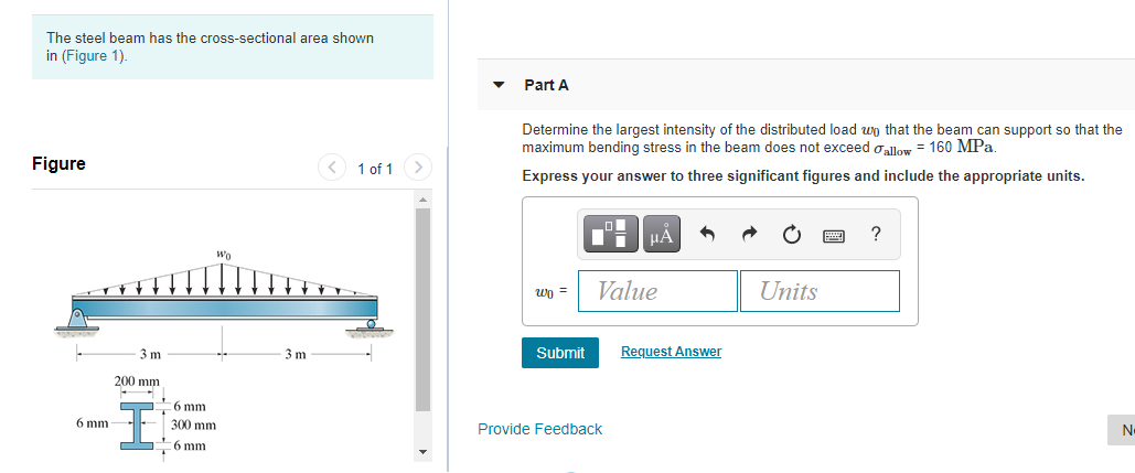 Solved The steel beam has the cross-sectional area shown in | Chegg.com