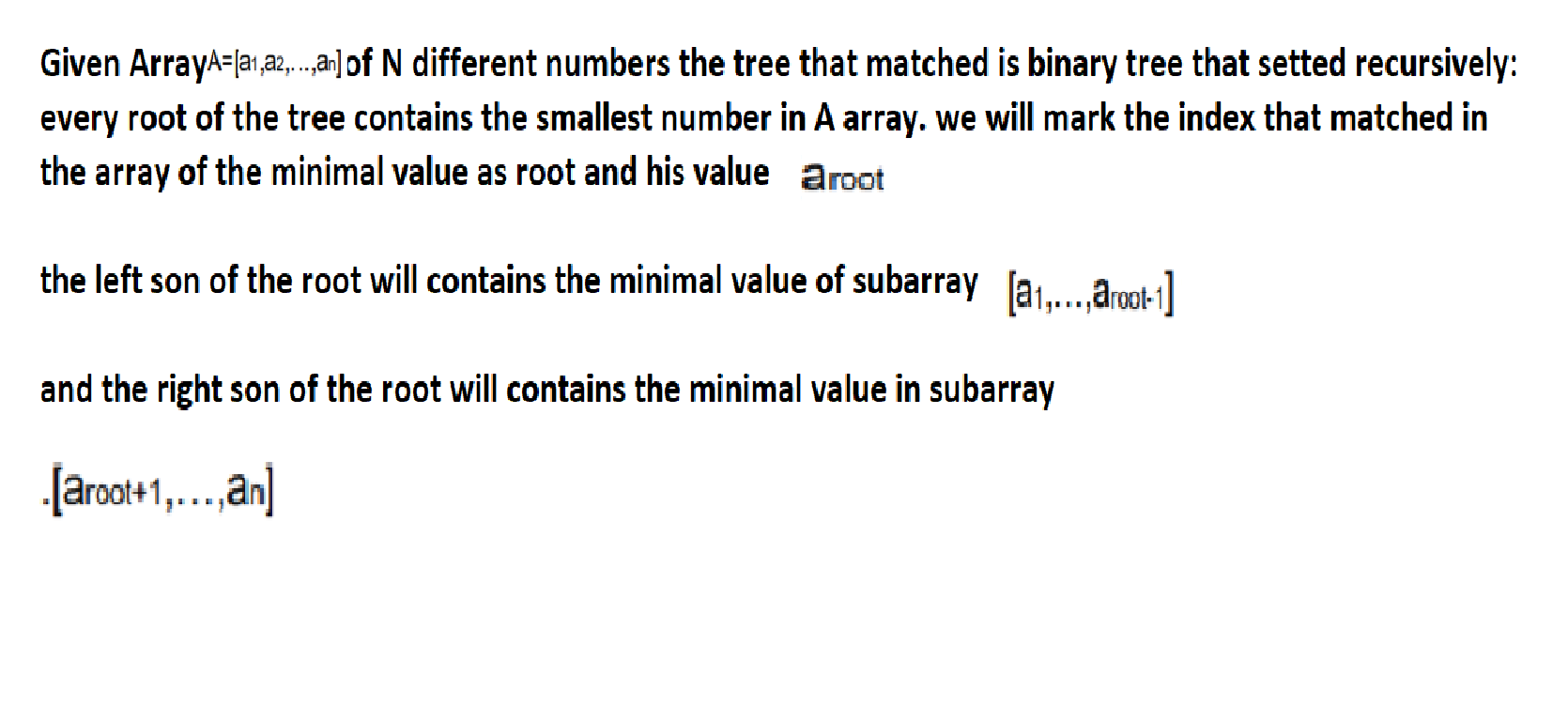 Given array A=[a1,a2,...,an] of n different numbers | Chegg.com