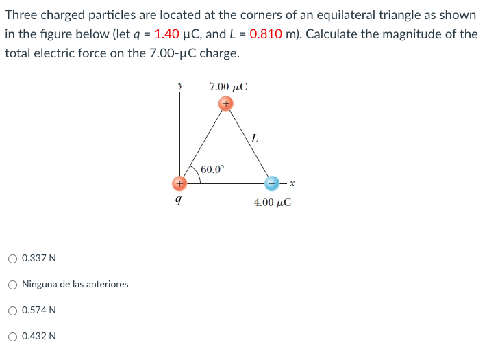 Solved Three charged particles are located at the corners of | Chegg.com