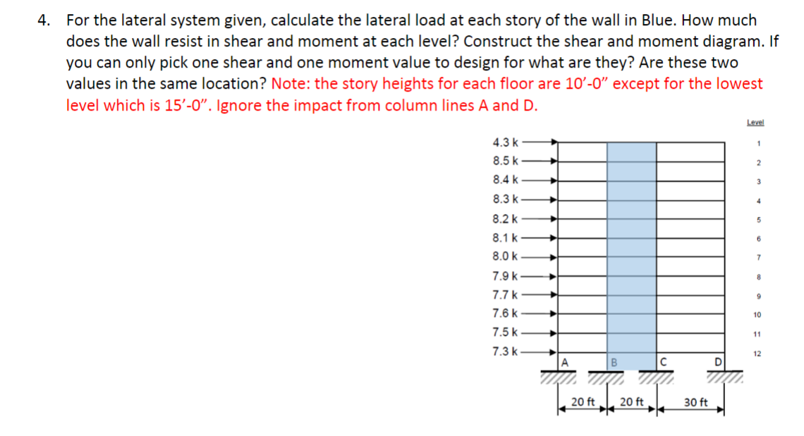 Solved For the lateral system given, calculate the lateral | Chegg.com