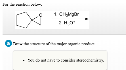 Solved For the reaction below: 1. CH3MgBr 2. H30 a Draw the | Chegg.com