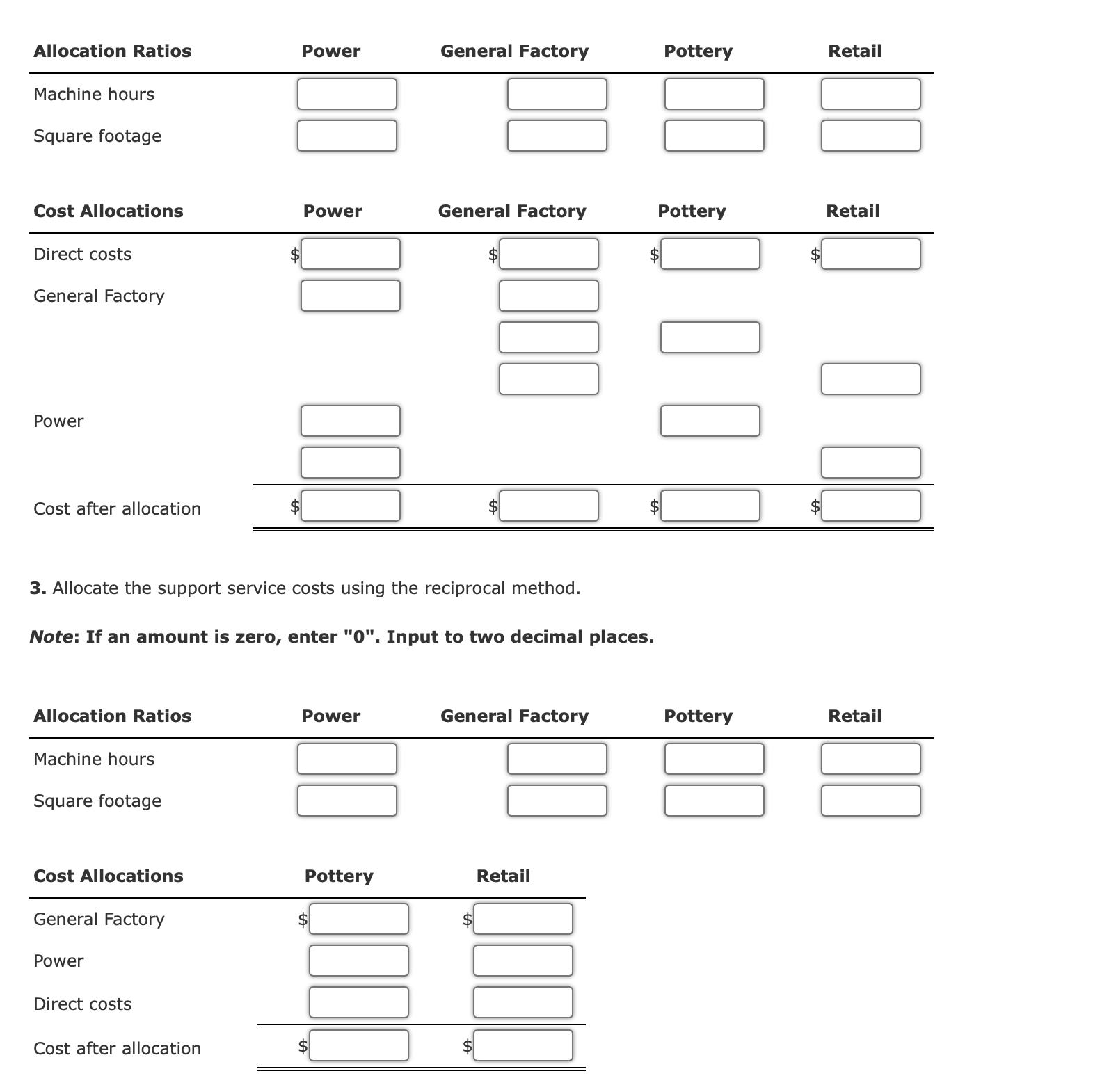 Solved Round all allocation ratios to four significant | Chegg.com