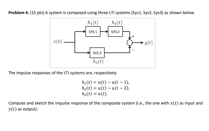 Solved Problem 4. (15 pts) A system is composed using three | Chegg.com