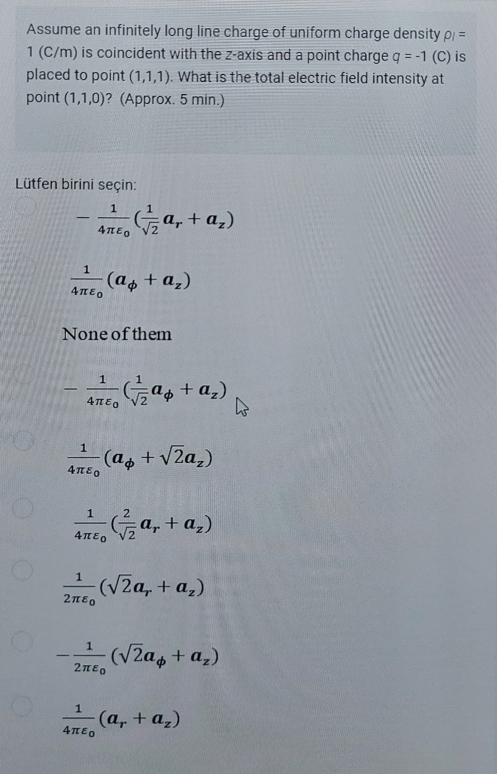 Solved Assume an infinitely long line charge of uniform | Chegg.com