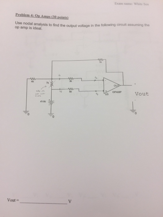 Solved Use Nodal Analysis To Find The Output Voltage In The 9526