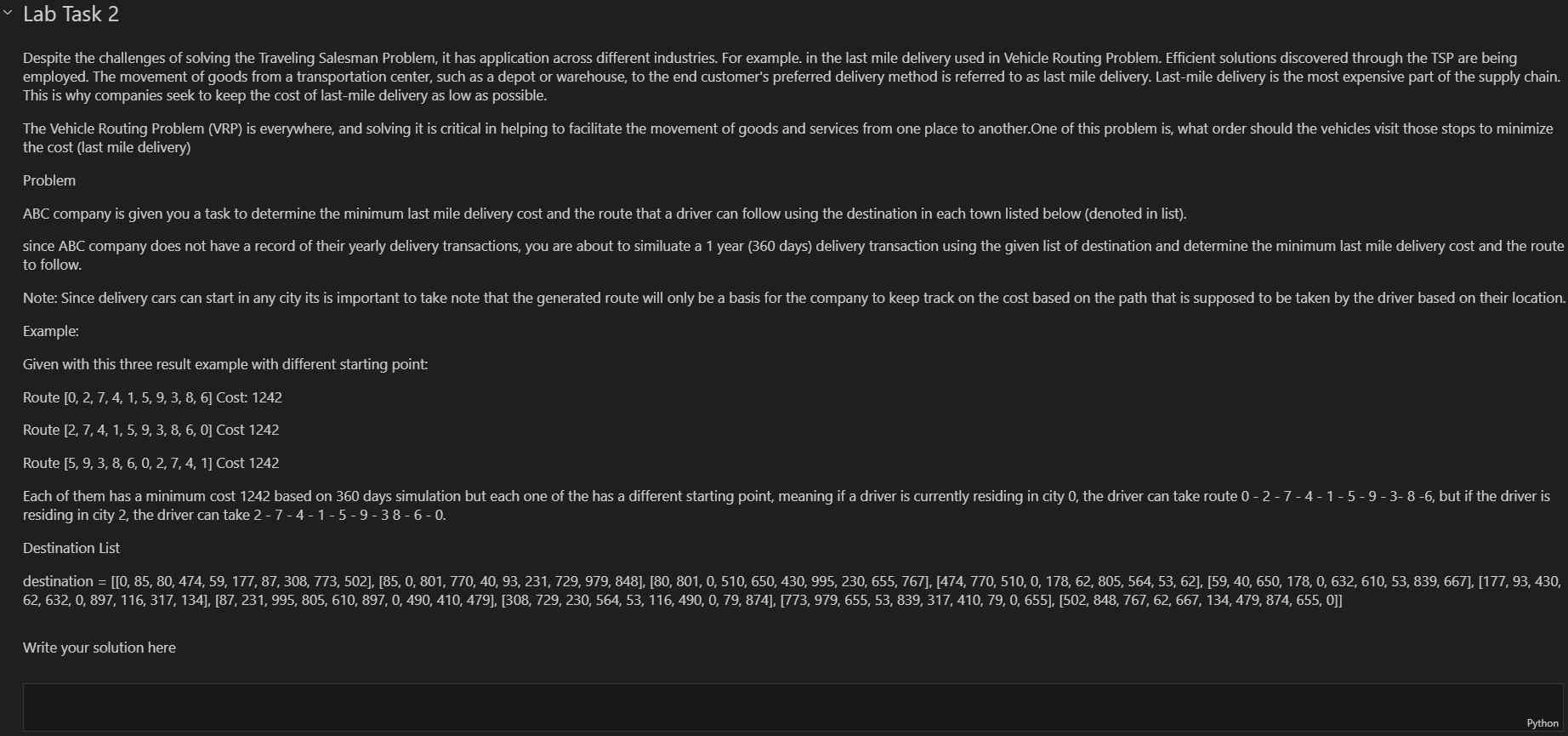 Solved I need a solution in python to solve these 2 Tasks | Chegg.com