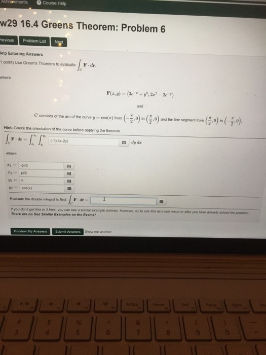 Solved Course Help w29 16.4 Greens Theorem: Problem 6 | Chegg.com