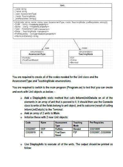 Solved ** Pass Task 3: Unit (Assessed Task) In this section, | Chegg.com