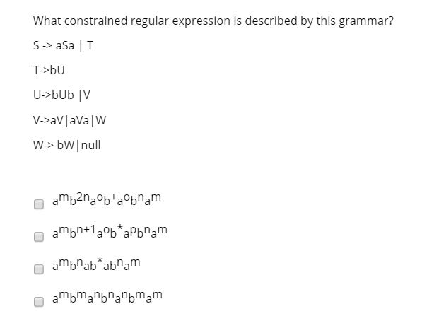 Solved What constrained regular expression is described by | Chegg.com