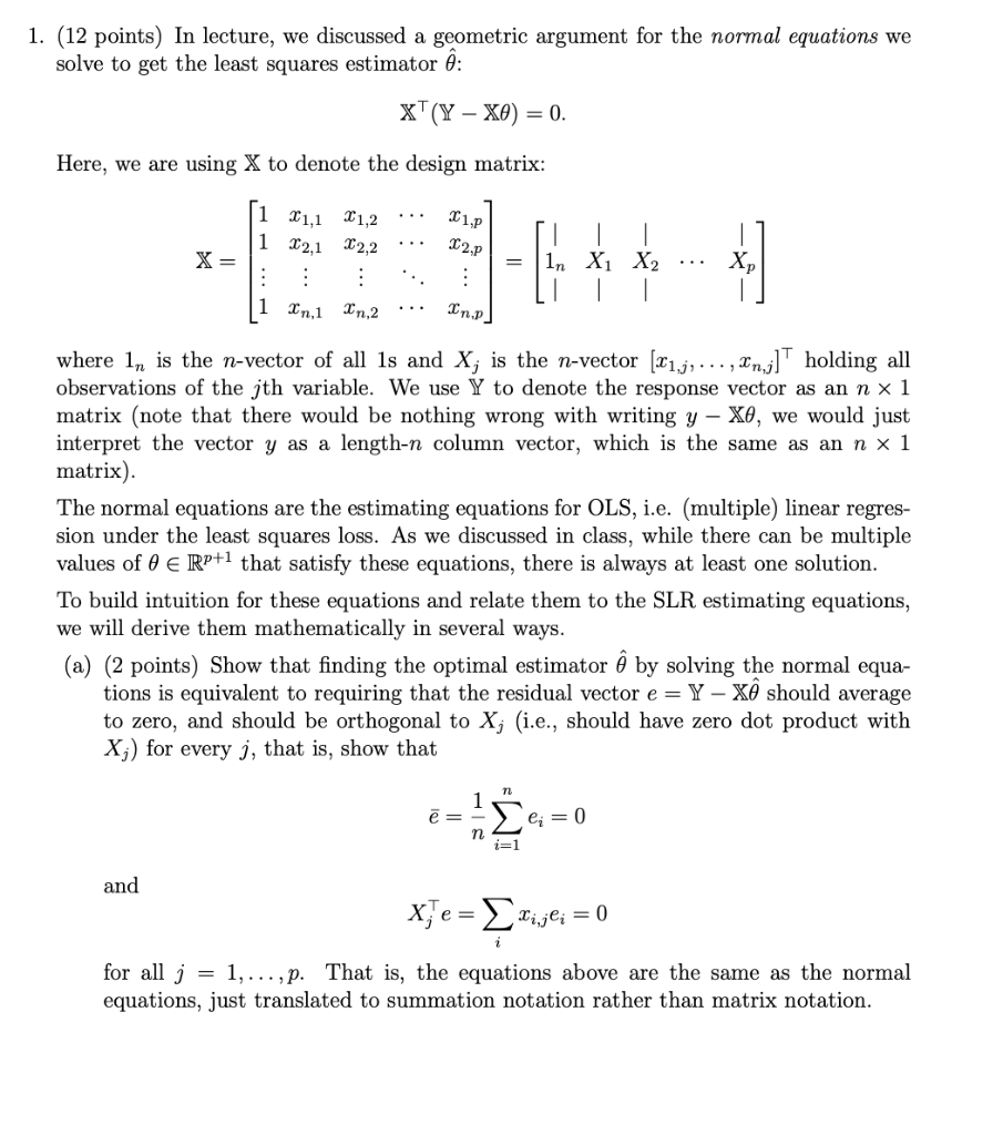 1. (12 points) In lecture, we discussed a geometric | Chegg.com