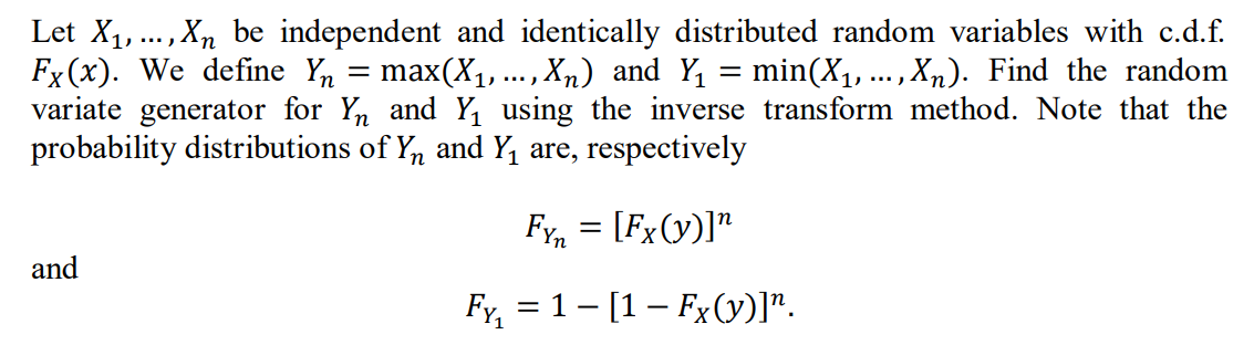 Solved " Let X1, ...,Xn be independent and identically | Chegg.com