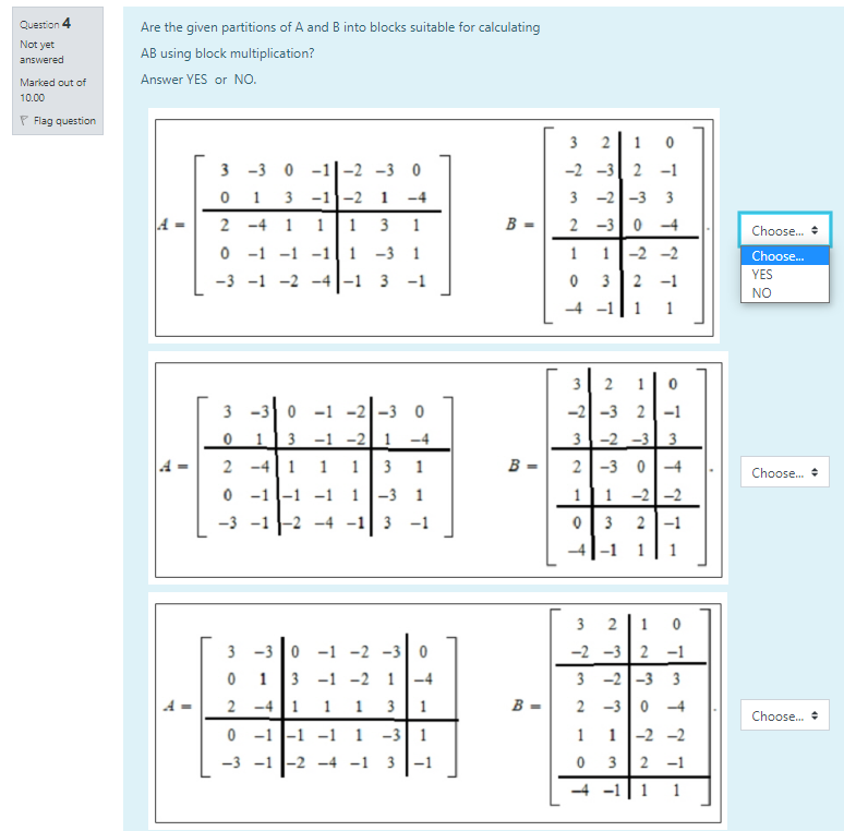 Solved Question 4 Not yet answered Are the given partitions | Chegg.com