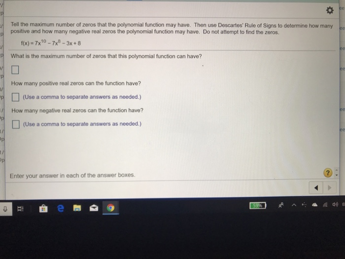 Solved Tell the maximum number of zeros that the polynomial | Chegg.com