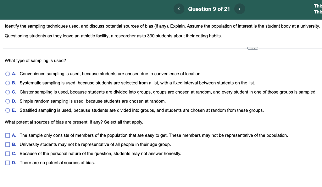 Solved Identify the sampling techniques used, and discuss | Chegg.com