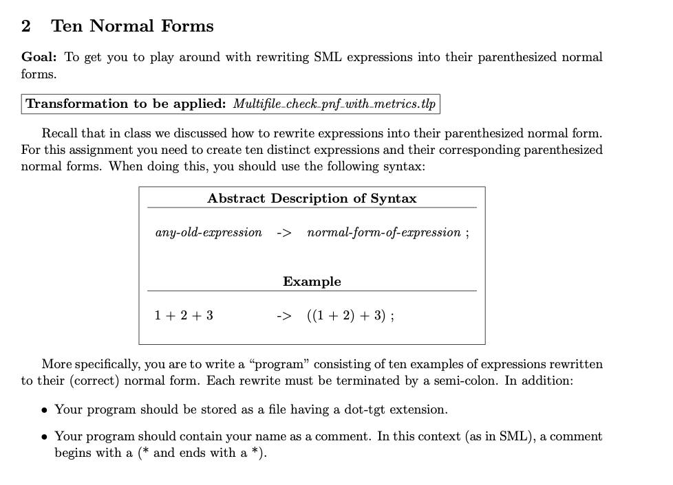 Solved Need help with SML expressions into parenthesized | Chegg.com