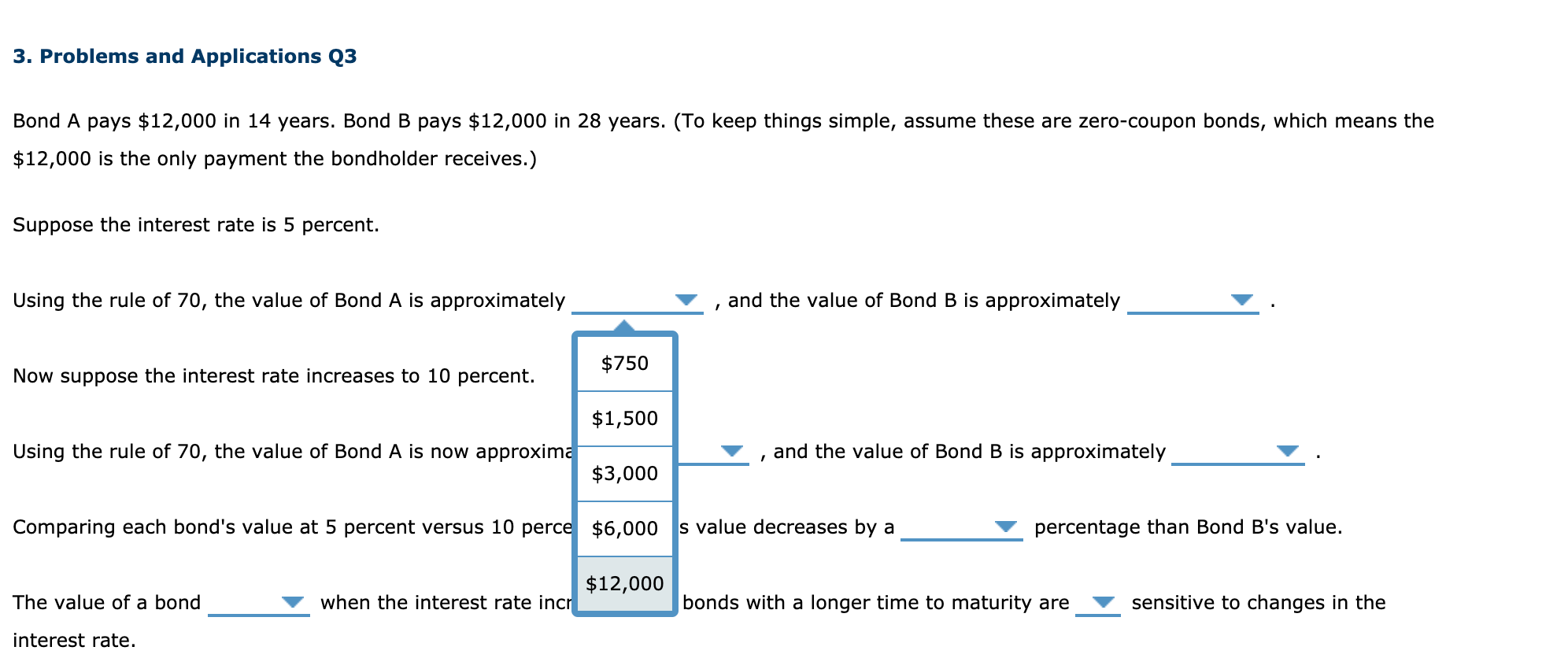Solved 3. Problems and Applications Q3 Bond A pays $12,000 | Chegg.com