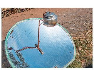 Solved Using a dish-shaped mirror, a solar cooker | Chegg.com