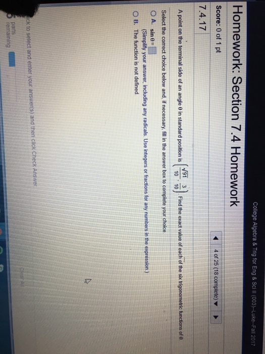 Solved College Algebra & Trig for Eng& Sci ll | Chegg.com