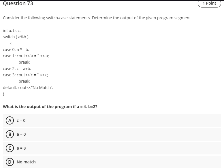 Solved Question 64 1 Point if-else Statements Consider the | Chegg.com