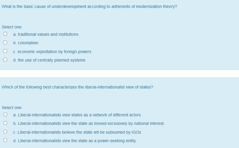 Solved What is the basic cause of underdevelopment according | Chegg.com
