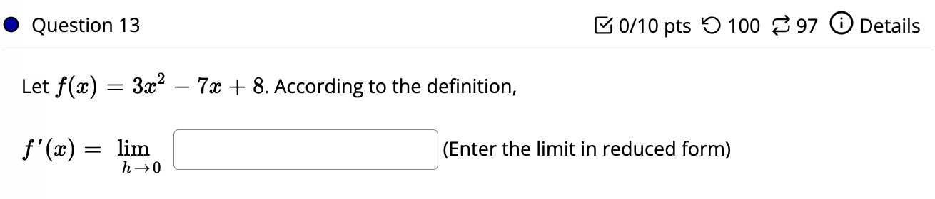 Solved Let F X 3x2−7x 8 According To The Definition