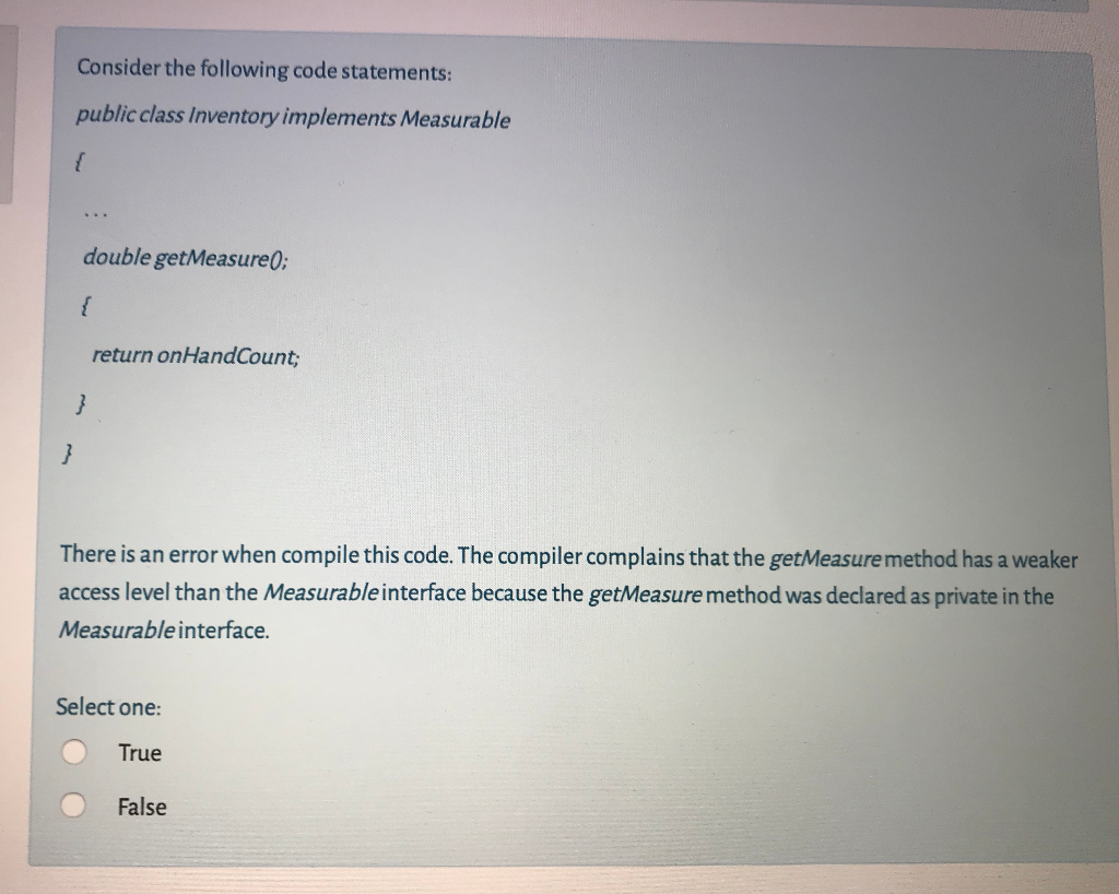 Solved Consider the following code statements: public class | Chegg.com
