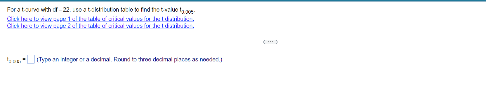 Solved For a t-curve with df = 22, use a t-distribution | Chegg.com