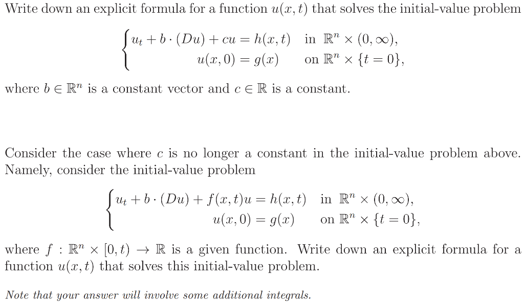Solved Write down an explicit formula for a function u(x, t) | Chegg.com