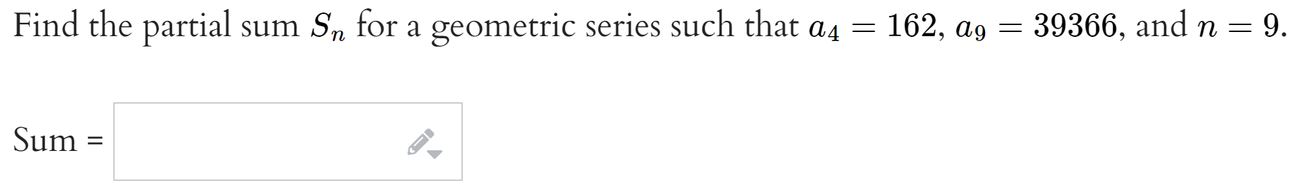 Solved Find the partial sum Sn for a geometric series such | Chegg.com