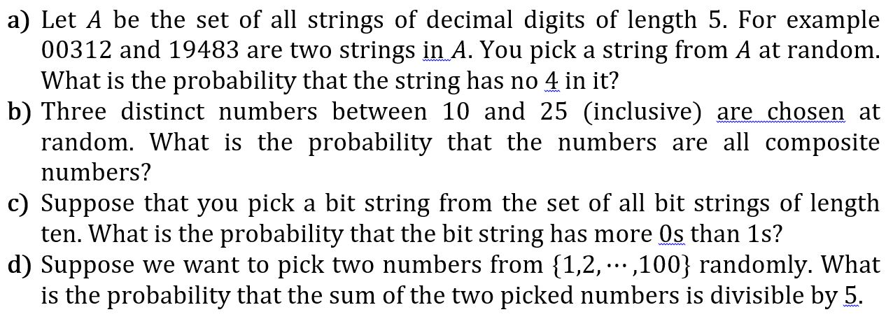 Solved a) Let A be the set of all strings of decimal digits | Chegg.com