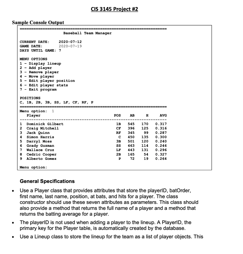 Python Project EDIT : I HAVE GIVEN ALL DETAILS AND | Chegg.com